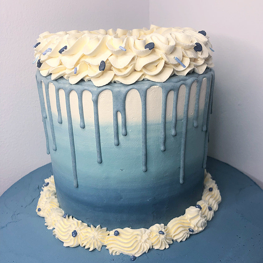 Blue Drip Cake – Rosie's Cakery